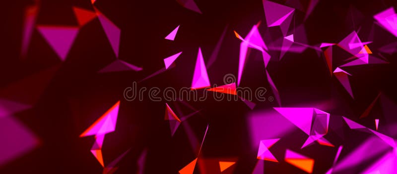 Colored Polygonal Space. Connection Dots and Lines Structure. Digital ...
