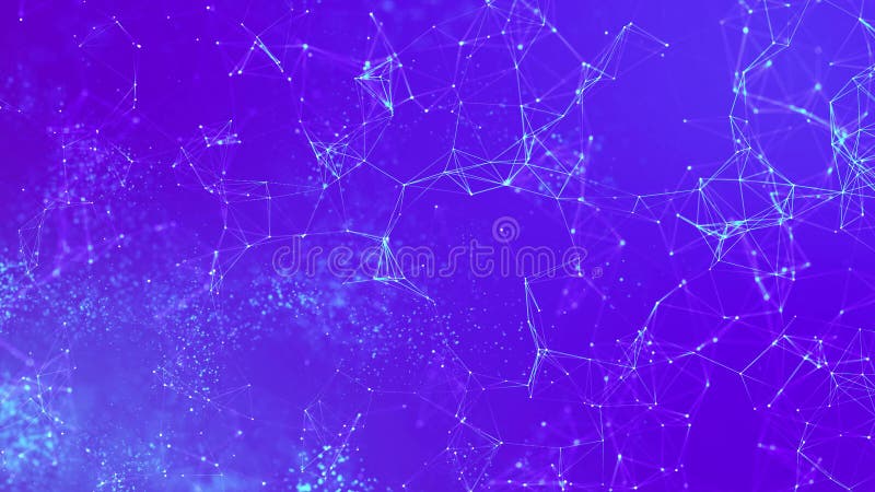 Colored Polygonal Space. Connection Dots and Lines Structure. Dynamic ...