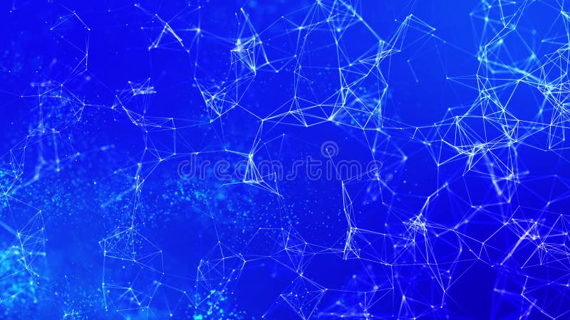 Colored Polygonal Space. Connection Dots and Lines Structure. Dynamic ...