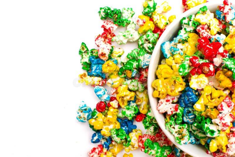 Colored popcorn stock photo. Image of caramelized, confectionery - 48325576