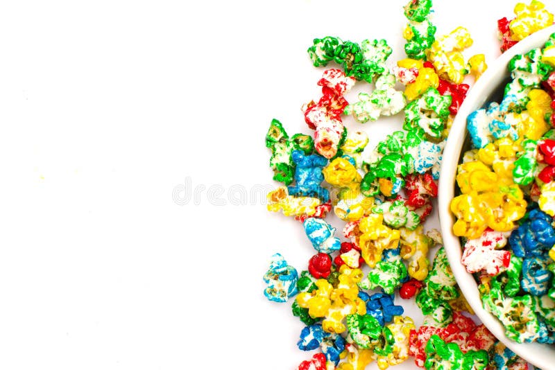 Colored popcorn stock photo. Image of flavored, shape - 48325594