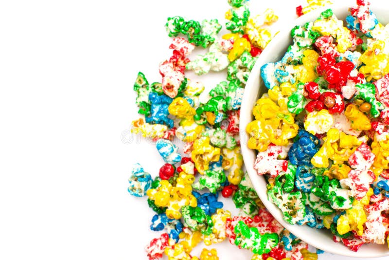Colored popcorn stock image. Image of glucose, flavored - 48325619