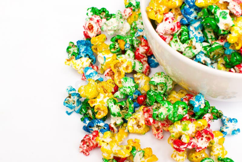 Colored popcorn stock image. Image of popped, junk, isolated - 48325673
