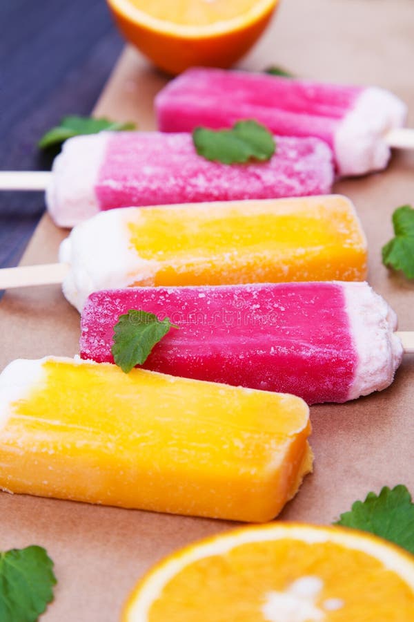 Colored popsicles stock photo. Image of mint, plant, nature - 77135558