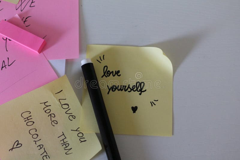 Post-it with Motivational Phrases Stock Image - Image of notes, paper ...