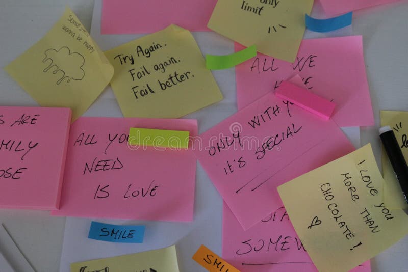 Post-it with Motivational Phrases Stock Image - Image of phrases ... Post-it with Motivational Phrases Stock Image - Image of phrases ...