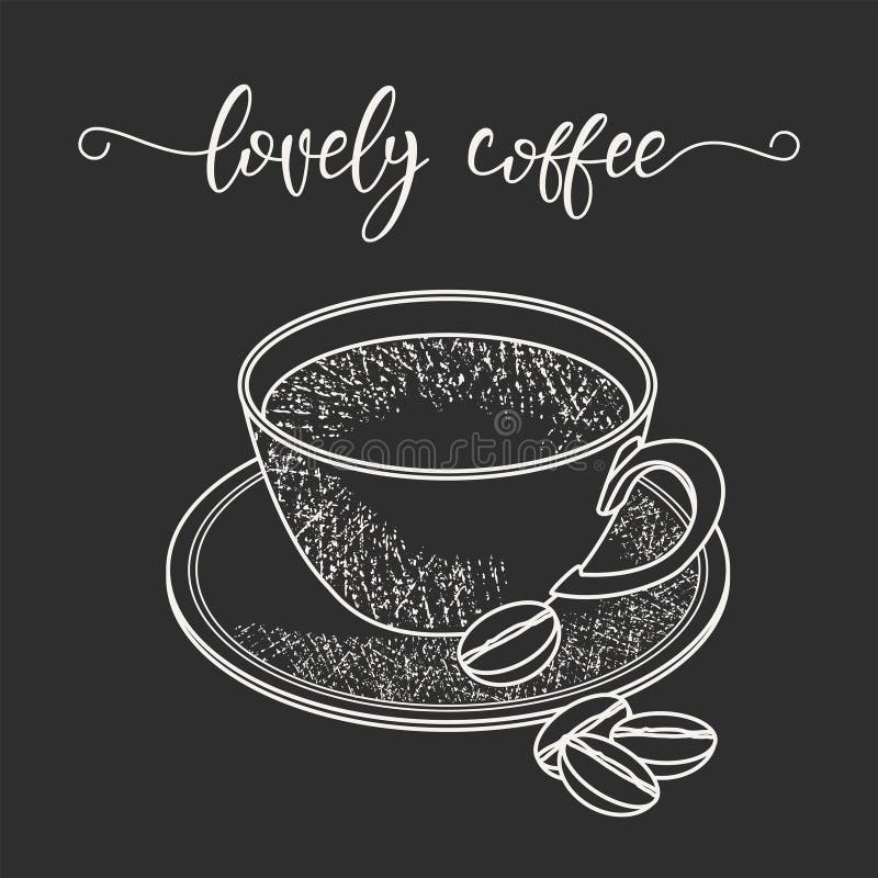 Colored Poster with Retro Coffee Cup Sketch Vector Stock Vector ...
