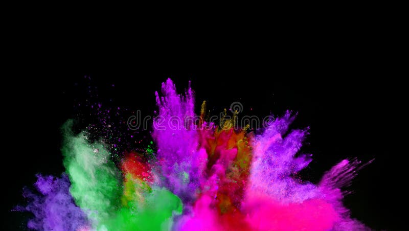 Colored Powder on Black Background Stock Photo - Image of paint ...