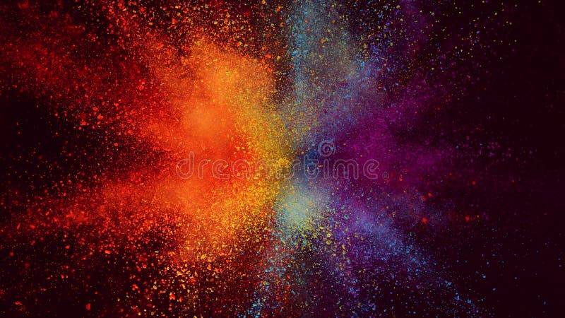 Colored Powder Explosion. Abstract Closeup Dust on Backdrop Stock Image ...