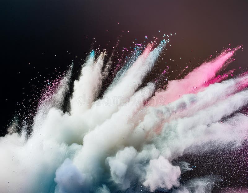 Colored Powder Explosion. Abstract Closeup Dust on Backdrop Stock ...