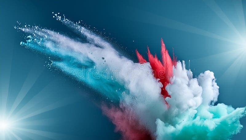 Colored Powder Explosion. Abstract Closeup Dust on Backdrop Stock ...