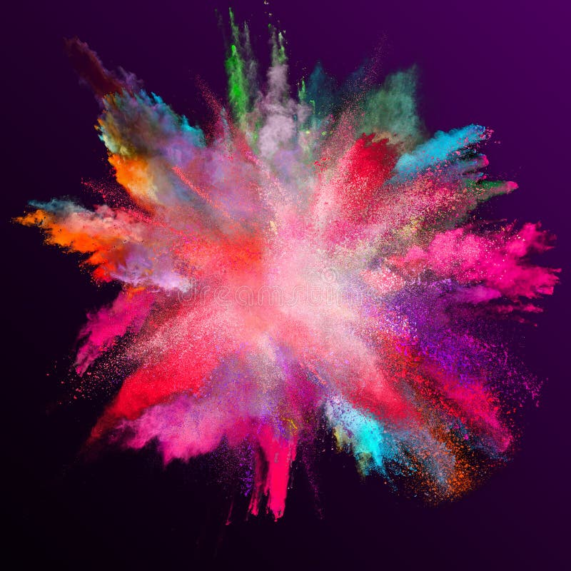 Colored Powder Explosion on Gradient Background. Stock Image - Image of ...