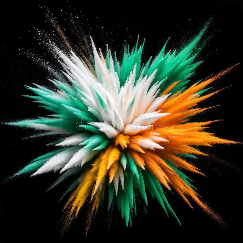 Explosion of Colored Powder, Isolated on Black Background. AI Generated ...