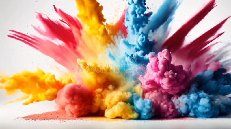 Colored Powder Explosion Isolated on White Background Generative AI ...