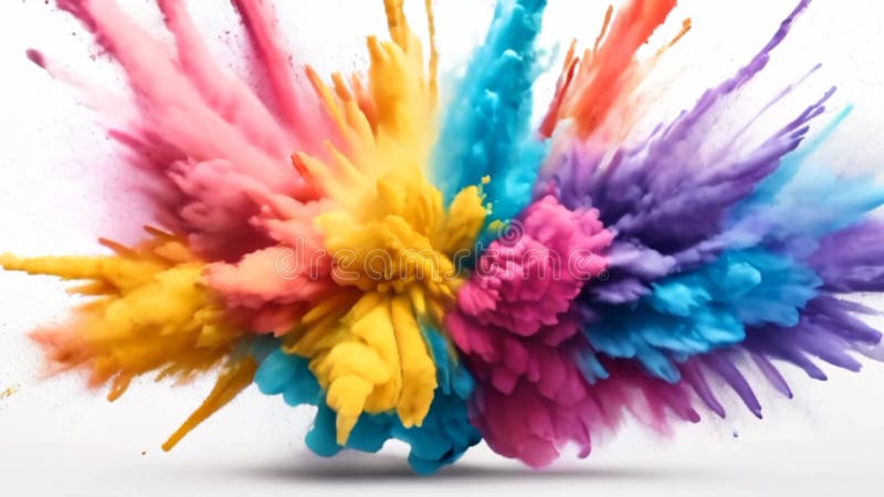 Colored Powder Explosion Isolated on White Background Generative AI ...