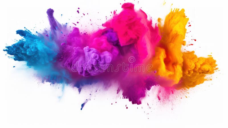 Colored Powder Explosions on a White Background Stock Photo - Image of ...