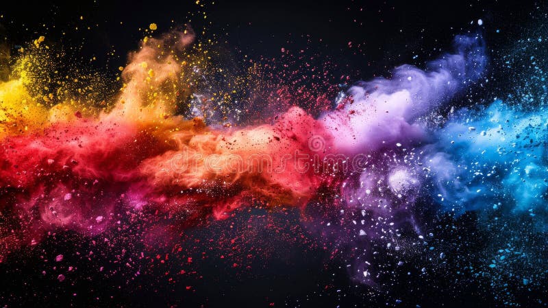 Colored Powders Bursting in Air Stock Image - Image of throwing ...