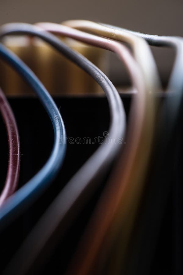 Colored Power Cables that Come from a Transformer. Stock Photo - Image ...