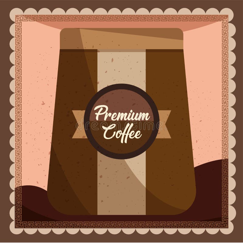 Colored Premium Coffee Bag with a Premium Quality Label Vector Stock ...