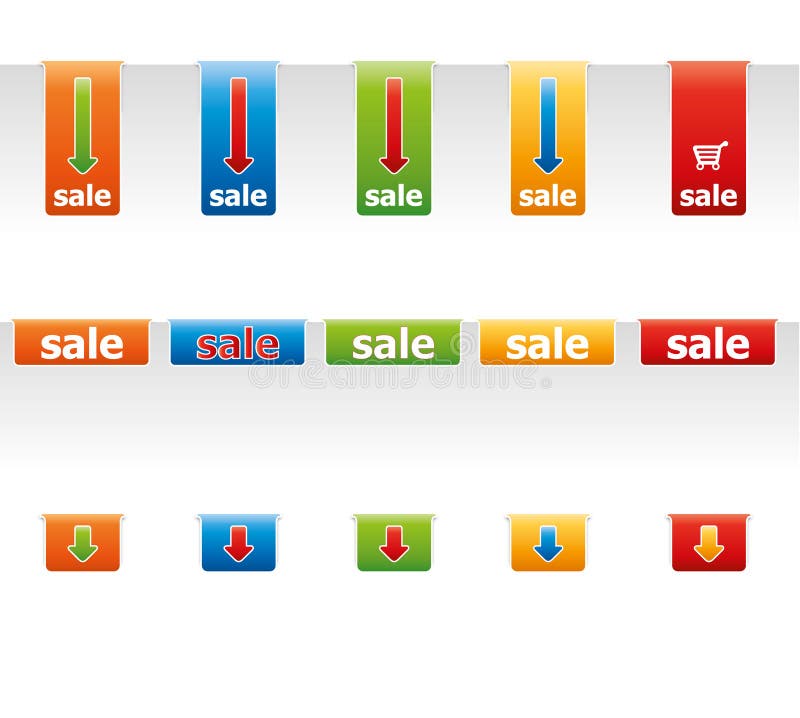 Colored price tags. stock illustration. Illustration of sale - 20787435