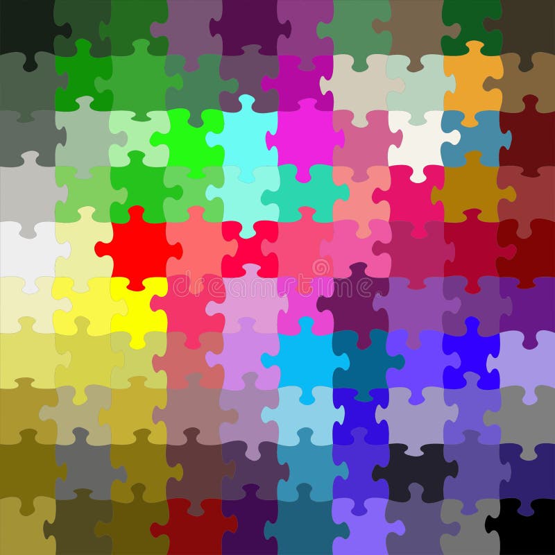 Colored puzzle stock illustration. Illustration of objects - 17213019