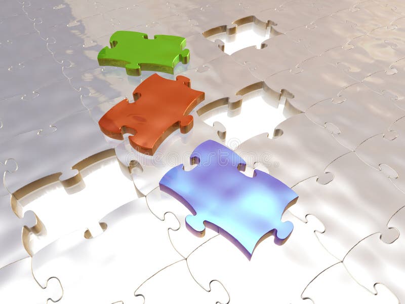 The Missing Link, Jigsaw Puzzle. Stock Illustration - Illustration of ...