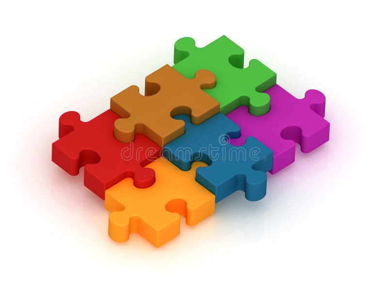 Colorful Puzzle Pieces stock illustration. Illustration of blue - 26372526