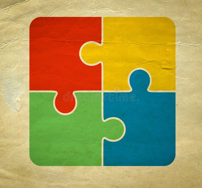 Colored Puzzle Pieces on Dirty Paper Stock Image - Image of squared ...