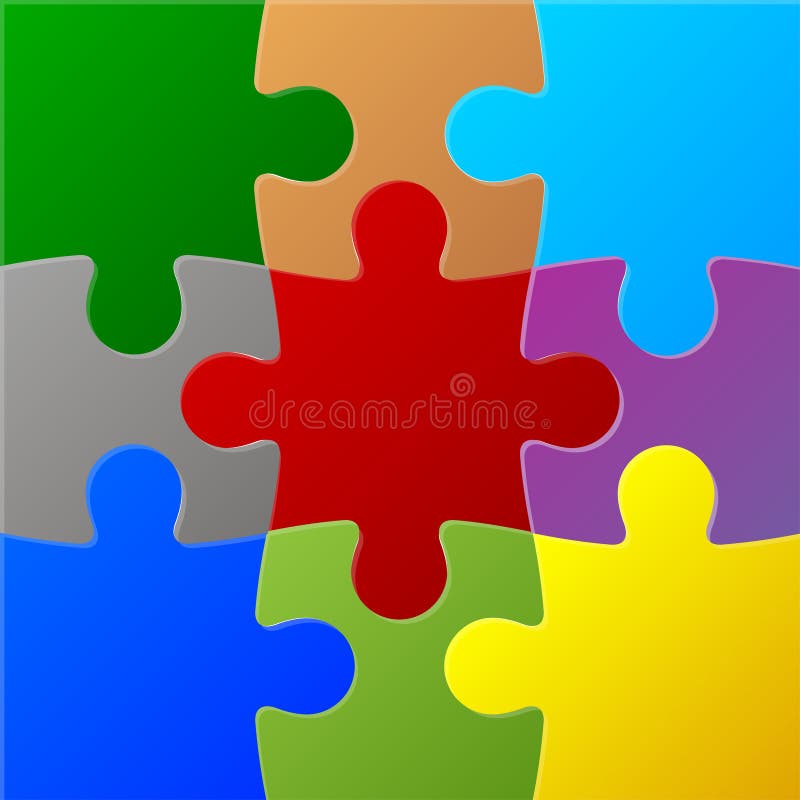 Colored Puzzles stock vector. Illustration of analysis - 33452815