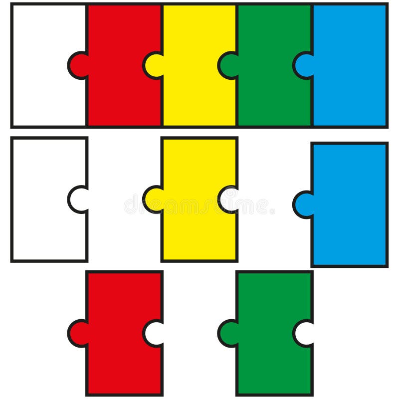 Colored Puzzles. Layout Square. Jigsaw Puzzle. Vector Illustration ...