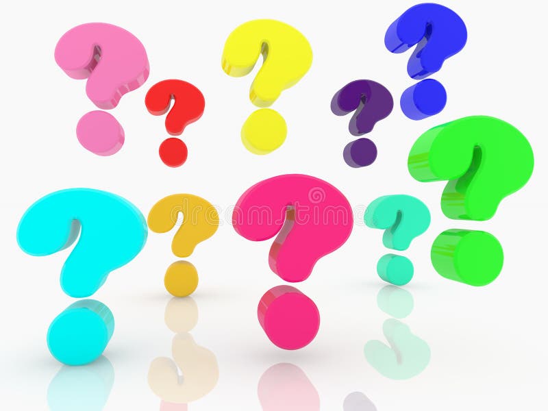 Colored Question Marks on a Black Background from Above Stock ...
