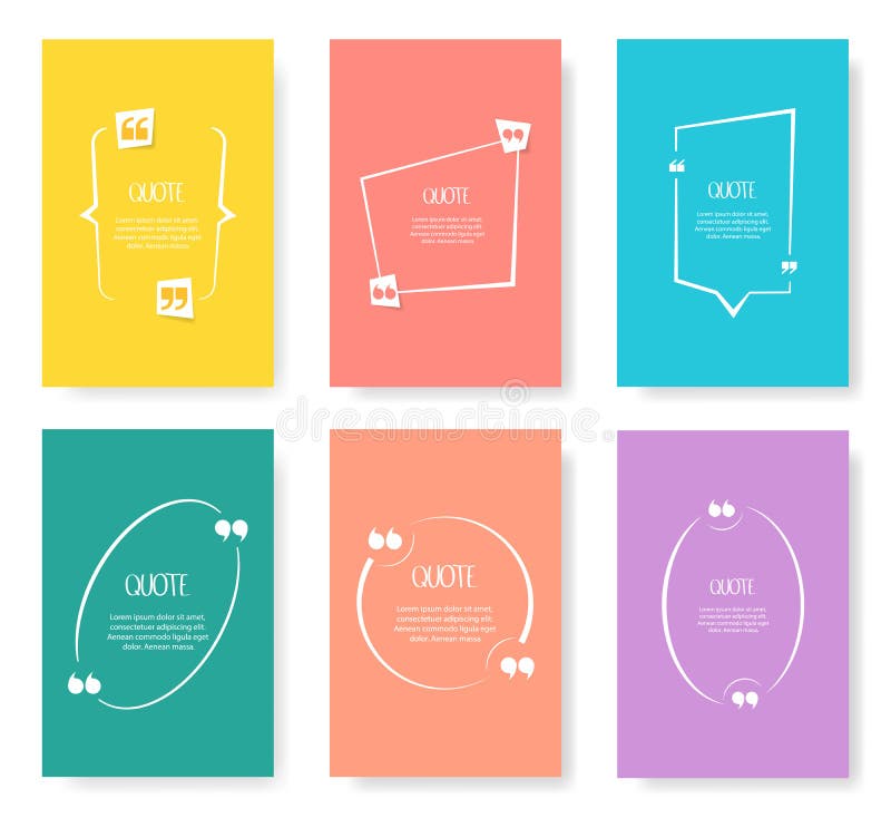 Colored Quote Speech Bubble Template. Quote Frames Blank Templates Set ...