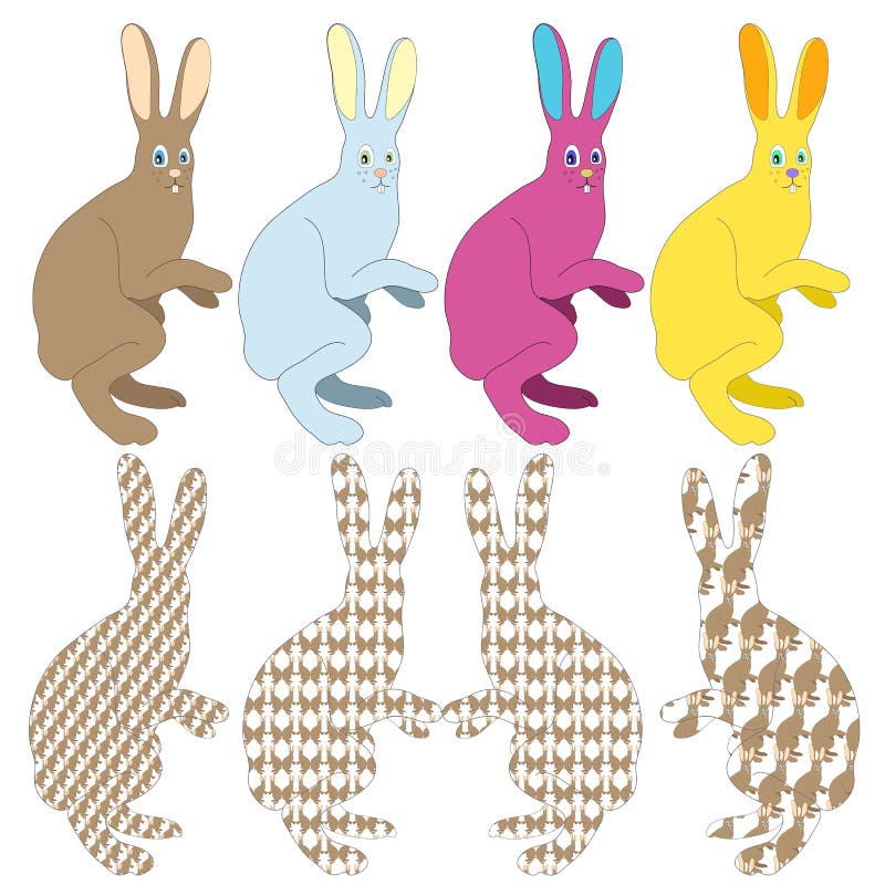 Colored Rabbits Stock Illustrations – 2,366 Colored Rabbits Stock ...
