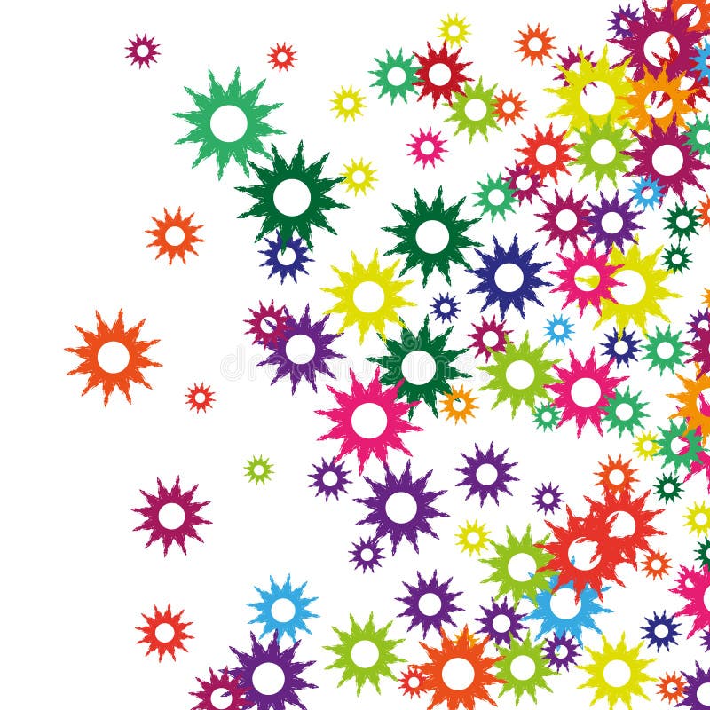 Colored Rainbow Decorative Circles are Scattered on a White Background ...