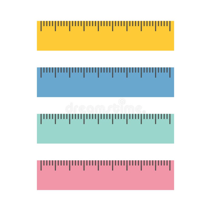 Colored Rulers stock vector. Illustration of orange, foot - 4687798