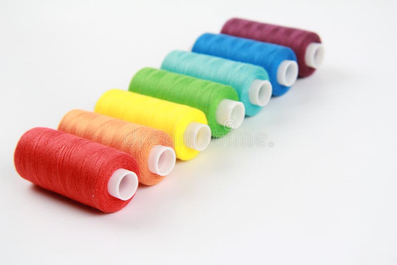 Multi-colored Spools of Thread for Sewing Stock Photo - Image of ...