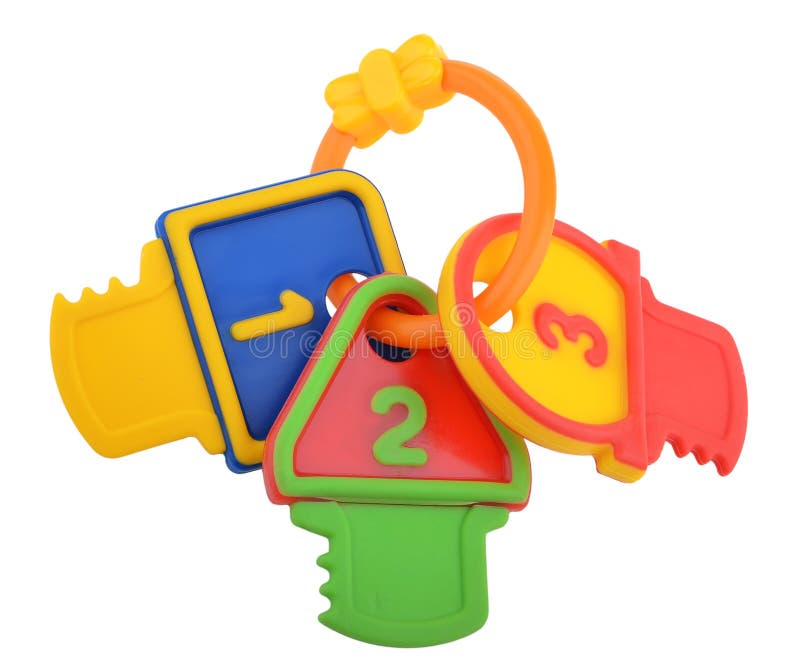 Colored Rattle on White Background Stock Photo - Image of circle ...