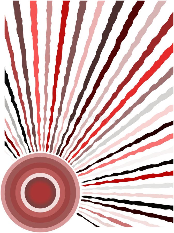 Colored Rays Outgoing from Circle Stock Illustration - Illustration of ...