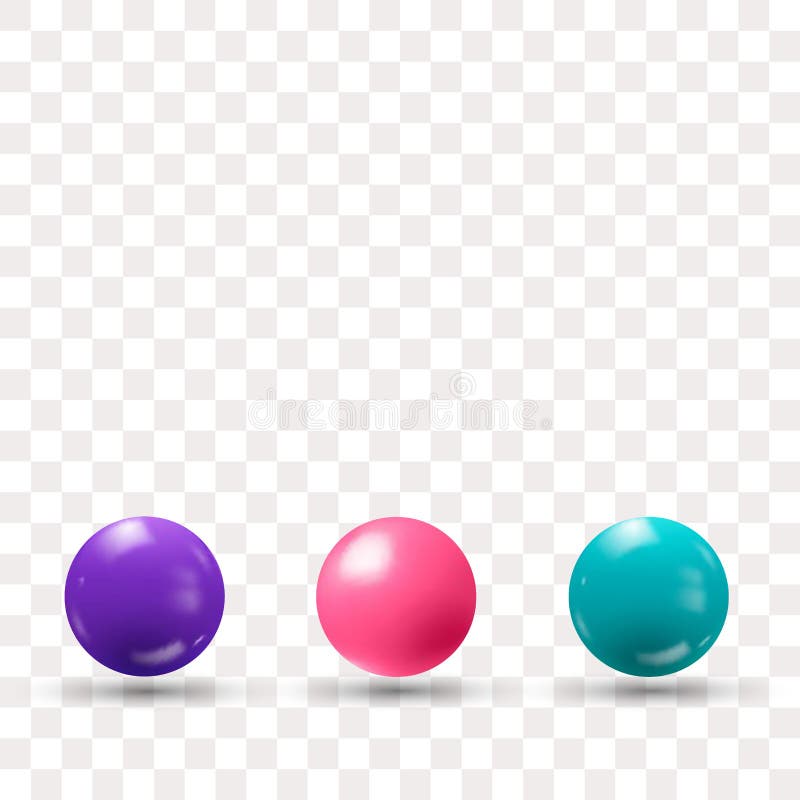 Colored Realistic 3d Balls with Shadow. Design Element. Purple, Blue ...