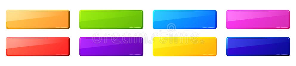 Colored Rectangular Web Buttons Stock Vector - Illustration of glass ...