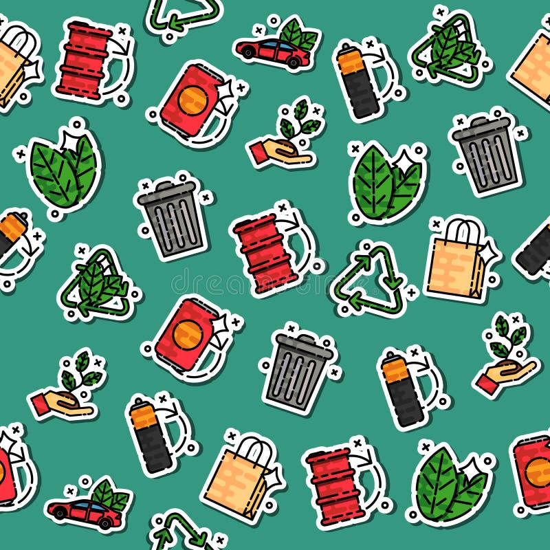 Colored recycling pattern stock vector. Illustration of arrow - 86386387