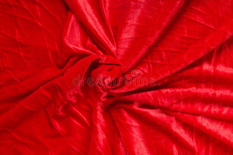 Colored Red Textile Satin Fabric Folded in Folds and Waves with ...