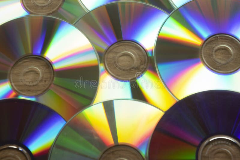 Colored Reflections on Old Cd-roms Stock Image - Image of medium ...