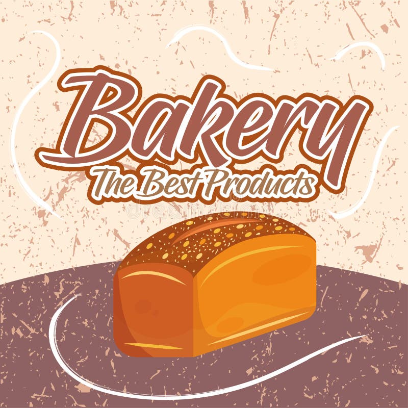 Colored Retro Bakery Shop Poster with Bread Vector Stock Vector ...