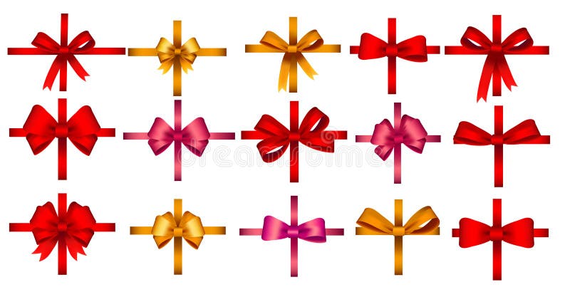 Colored Ribbon Collection. Decorative Bows. Gift Wrapping Elements ...