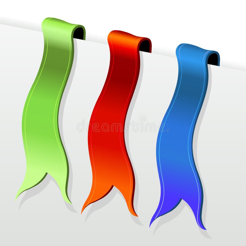 Colored ribbon set. Vector stock vector. Illustration of color - 11765083