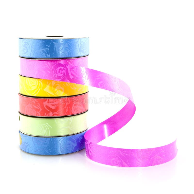 Red Ribbon And Wrapping Paper Stock Image - Image of satin, stripe ...