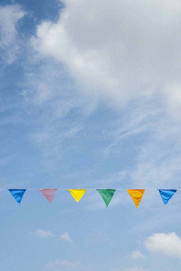 Colored Ribbons on Blue Sky. Stock Photo - Image of crossing, birthday ...