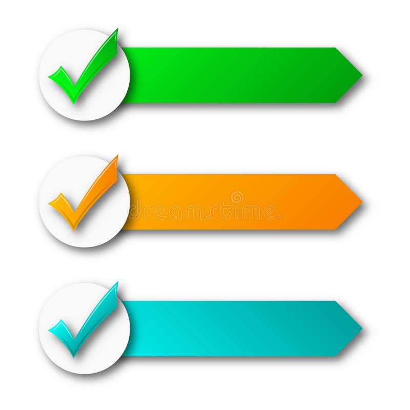 Colored Ribbons with Check Marks - Vector Stock Illustration ...