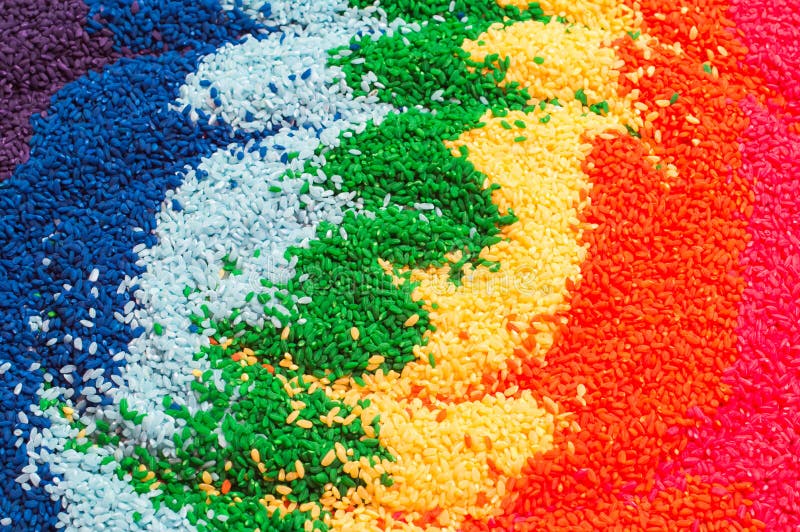 Colored Rice for the Development of Fine Motor Skills Stock Image ...